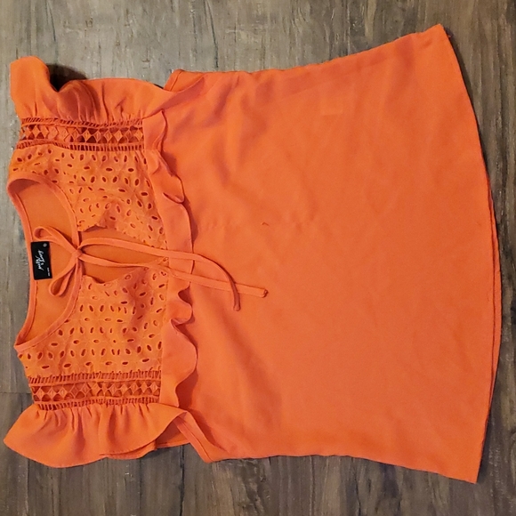 Milk & Honey | Tops | Milk Honey Bright Orange Blouse | Poshmark
